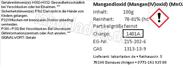 Manganese dioxide (manganese(IV) oxide) (MnO2)